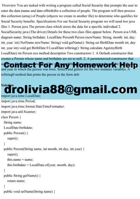 Overview You Are Tasked With Writing A Program Called Social Securitypdf