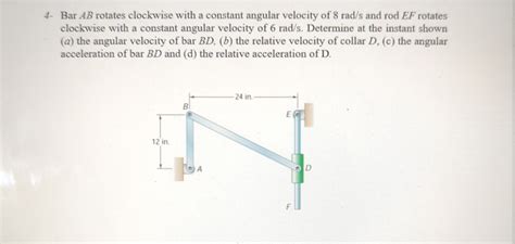 Bar Ab Rotates Clockwise With A Constant Angular Chegg