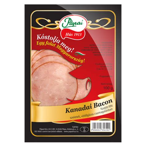 Pápai Hús Kanadai bacon 100 g szeletelt Webáruház 0 Ft Pápai Hús