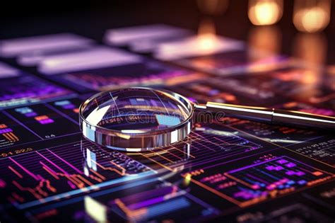 Data Analysis And Seo With Magnifier Charts Graphs Ultraviolet And
