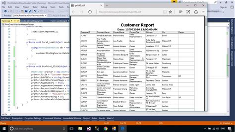 C Tutorial Print DataGridView With Header And Footer FoxLearn