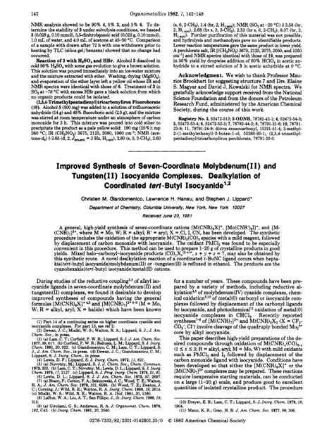 Higher Coordinate Cyanide And Isocyanide Complexes 14 Improved Synthesis Of Seven Coordinate