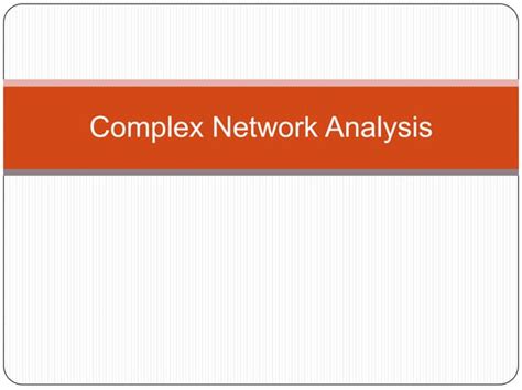 complex network analysis pptx