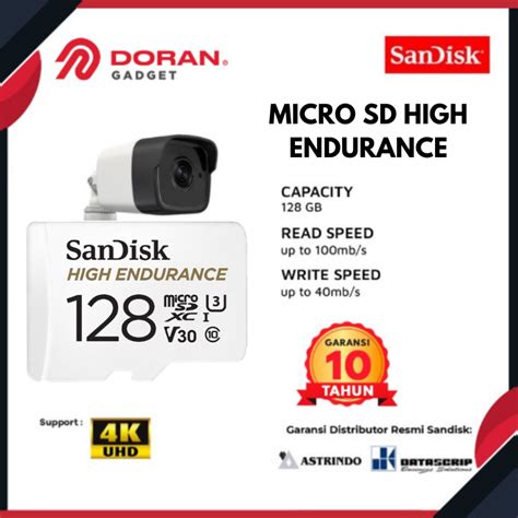 Jual Memory Card Micro Sd 128gb 100mbps Sandisk High Endurance Cl10