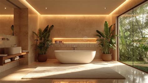 Sleek Serenity Bathroom Design Stock Illustration Illustration Of