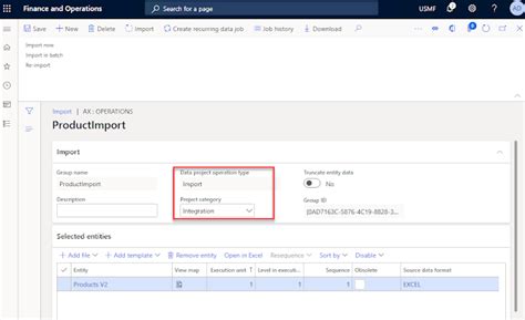 Data Import Export Business Events