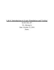 ECEN 248 Lab6 Pdf Lab 6 Introduction To Logic Simulation And Verilog