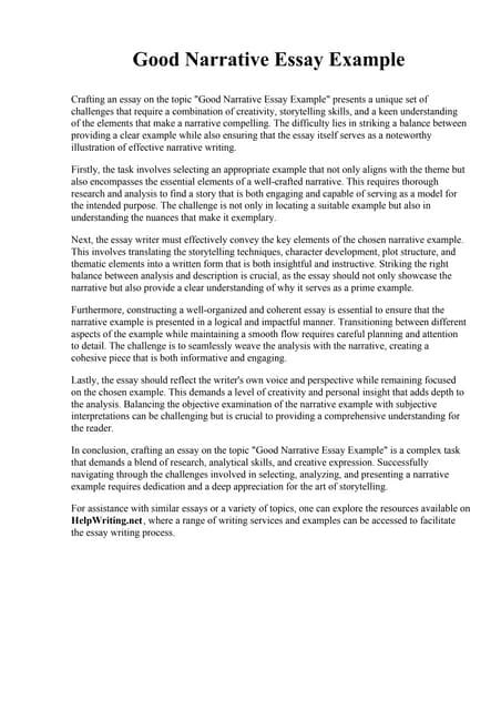 Narrative Essay Writing Examplespdf