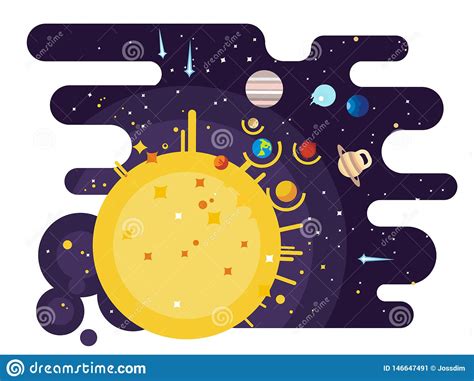 Style Plat De Syst Me Solaire Illustration Stock Illustration Du