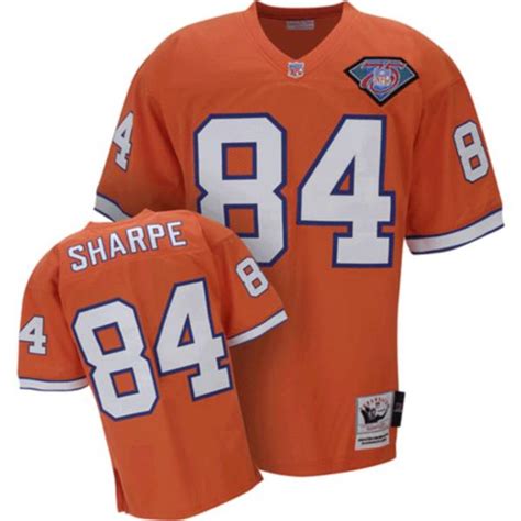 Mitchell And Ness Broncos 84 Shannon Sharpe Orange Stitched Throwback