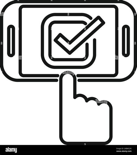 Hand Is Selecting A Checkbox On A Smartphone Screen Indicating A Choice Being Made Stock Vector