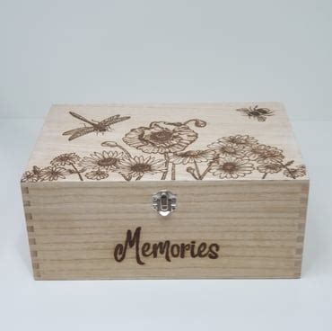 Memory Box Wooden Keepsake Storage Box Pyrog Folksy