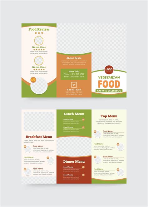 Healthy Food Trifold Brochure Template Design 53062891 Vector Art At