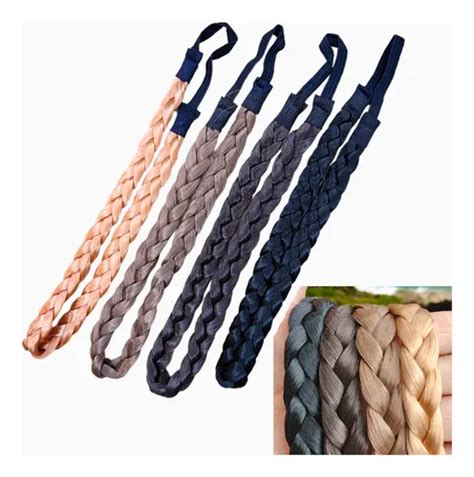 Pack Diademas De Cabello Tipo Trenza Natural Resorte