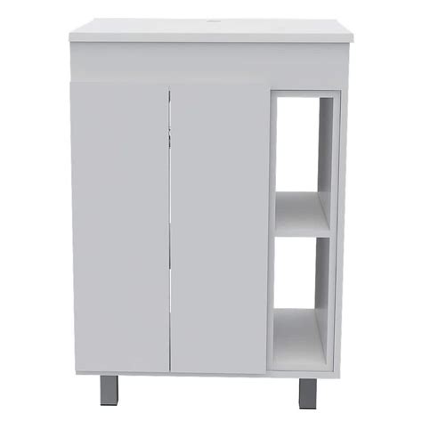 Aoibox White 23 80 In W X 17 90 In D X 34 In H Freestanding Single Sink Bath Vanity In Solid