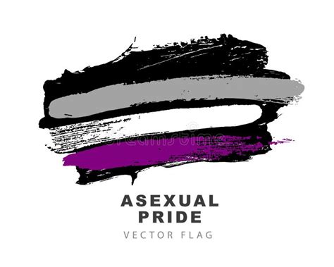 Flag Of Asexual Pride Colored Brush Strokes Drawn By Hand A Colorful