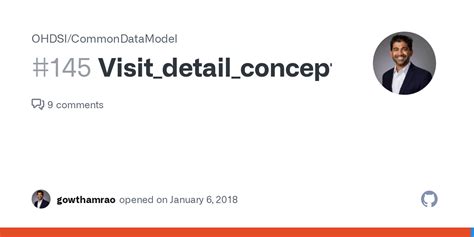 Visitdetailconceptid · Issue 145 · Ohdsicommondatamodel · Github