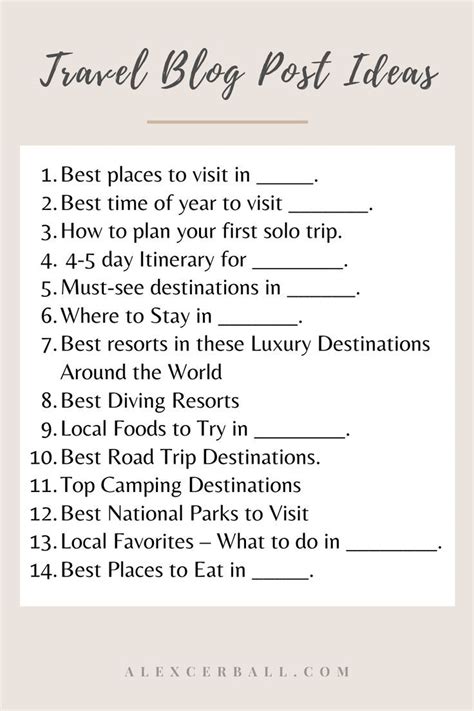 50 Travel Blog Post Ideas To Boost Your Blog Traffic Travel Blog Post