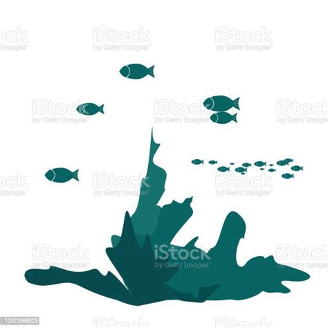 Ilustración De Pescados Y Plantas De Agua Diseño Plano Icono Plano Para