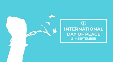 Международный день мира синий фон векторные иллюстрации Премиум векторы