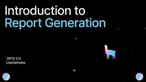 Introduction To Report Generation Youtube