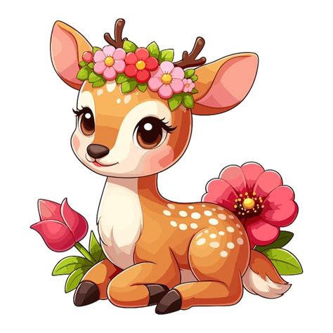 Premium Vector Cute Deer Vector Cartoon Illustration