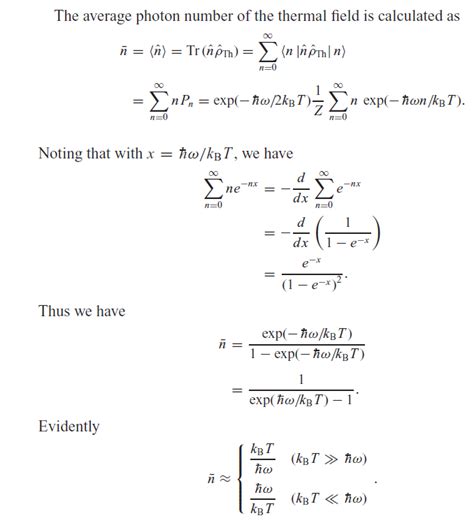 The Average Photon Number Of The Thermal Field Is
