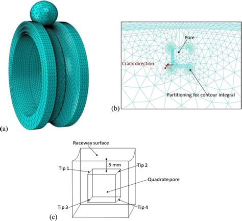 a finite element model of the ball ring contact b meshing of the