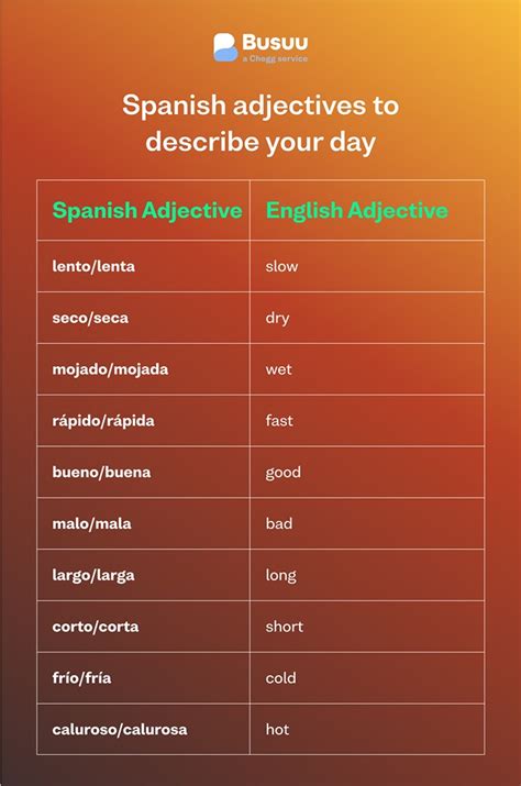 35 Spanish Adjectives To Level Up Your Vocabulary Busuu