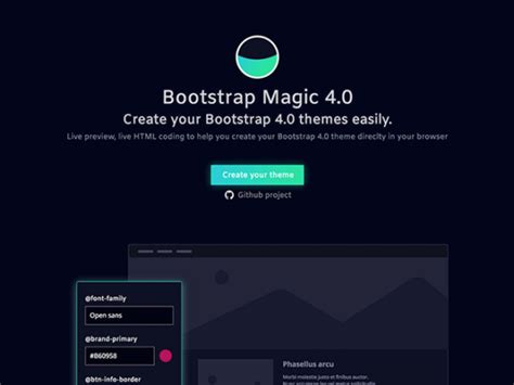 Bootstrap Magic A Tool For Creating Bootstrap Themes Freebiesbug