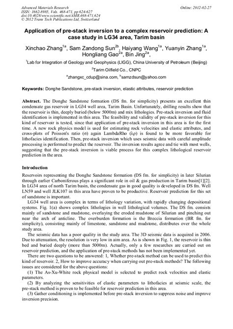 Application Of Pre Stack Inversion To A Complex Reservoir Prediction A