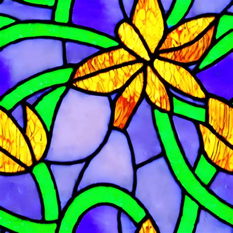 Beautiful Stained Glass Floral Pattern · Creative Fabrica