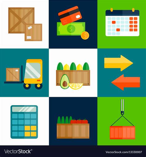 Import Export Fruits Royalty Free Vector Image