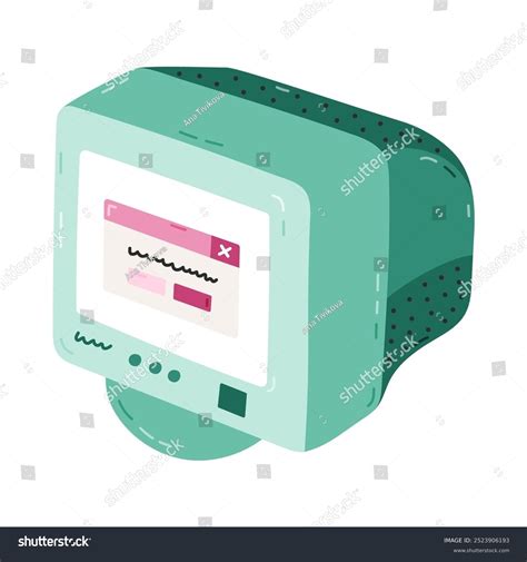 Cute Cartoon Retro Computer Crt Monitor Stock Vector Royalty Free