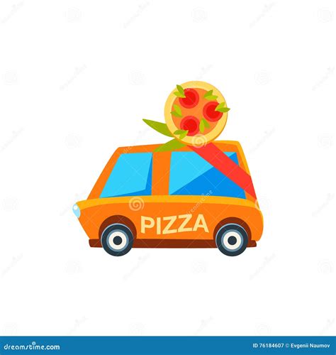 Pizza Delivery Toy Cute Car Icon Stock Vector Illustration Of Pizza