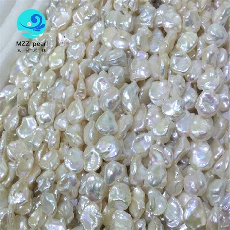 Wholesale Large Size White Keshi Irregular Shape Pearl Necklace