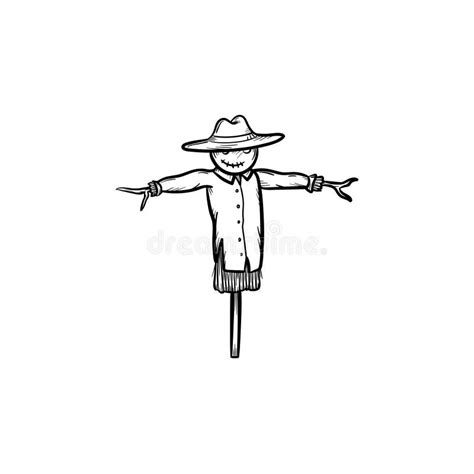 Scarecrow Hand Drawn Sketch Icon Stock Vector Illustration Of Black