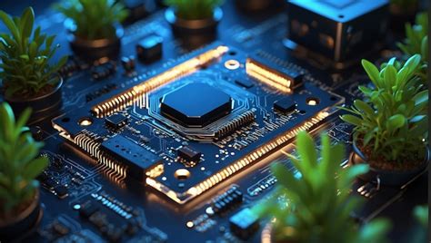 Premium Photo Circuit Board With Microchip Processor Technology