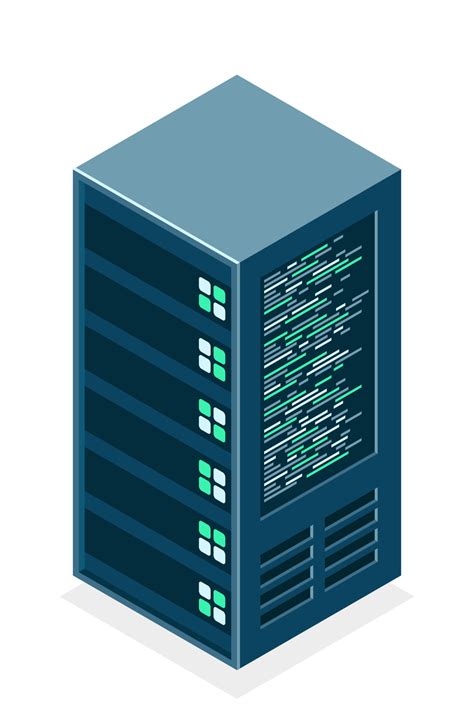 Isometric Server Equipment Isolated Background Flat Isometric 3d Illustration Cloud Server