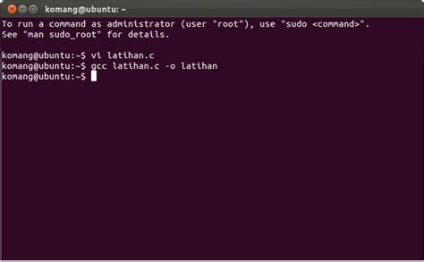 membuat program menggunakan bahasa c pada linux dengan vi editor