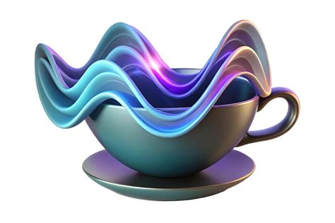 Abstract Glowing Waveform Creating A Teacup Outline Concept As Glowing Waveforms Dance To Form