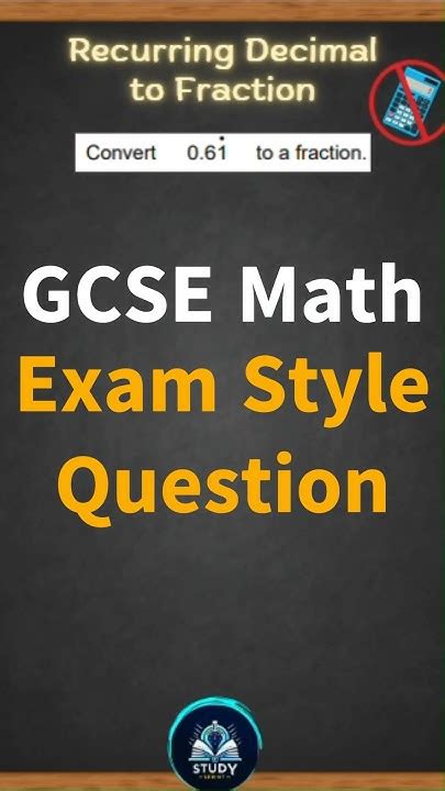Recurring Decimal To Fraction Shorts Education Gcse Maths Decimals