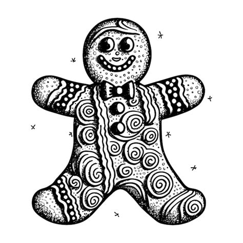 Premium Vector Hand Drawn Gingerbread Man Cookie