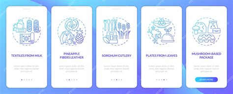 Premium Vector Renewable Materials Blue Gradient Onboarding Mobile App Screen