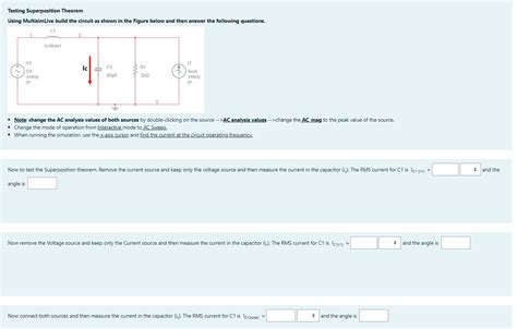 Solved Testing Superposition Theorem Using Multisimlive