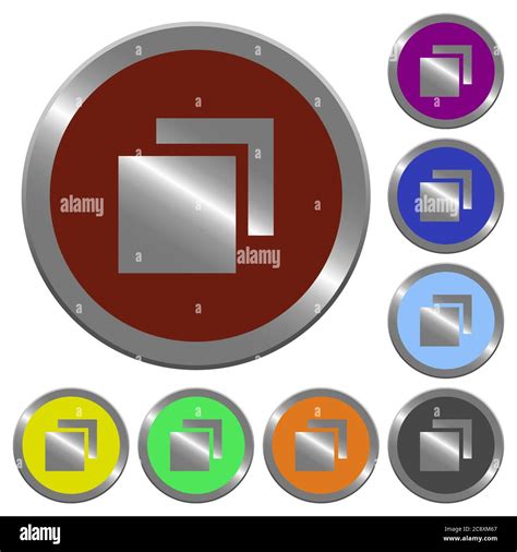 Set Of Color Glossy Coin Like Overlapping Elements Buttons Stock Vector