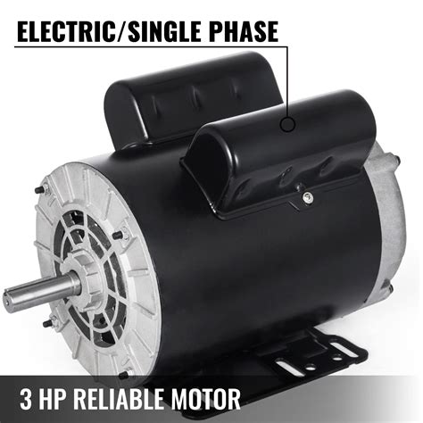 Vevor Electric Motor 3 Hp Single Phase Motor 3450 Rpm 60hz Ac Motor 56