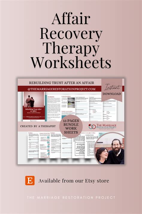 Affair Recovery Therapy Worksheets Infidelity Trust Cheating Couples
