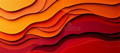 Abstract Red And Orange Layered Paper Cutout Background Wavy Pattern