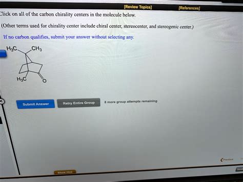 SOLVED: [Review Topics] Click on all of the carbon chirality centers in ...